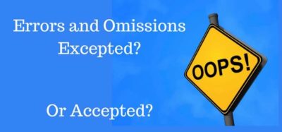 Are Errors and Omissions Excepted Or Accepted In Ebooks?