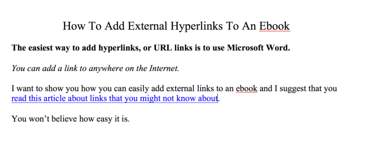 How To Add Hyperlinks In Kindle Ebooks With Text And Images