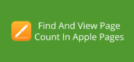 How To Find And View Page Count In Apple Pages For Mac