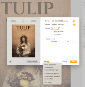 Use Print To PDF For Your Print On Demand Book Covers