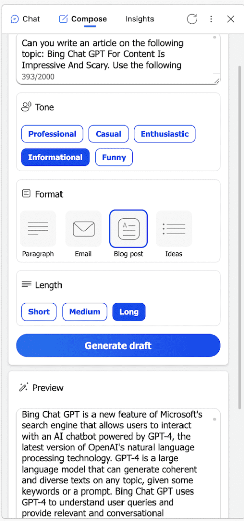 Bing Chat Content Creation Is Amazing And Scary
