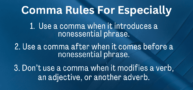 The Adverb Especially And Its Tricky Little Comma Rules